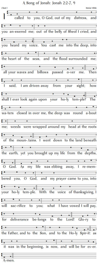 Jonah – Easy chants and committed language for the Daily Office